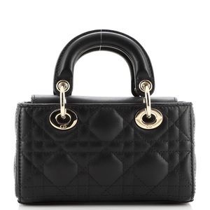 Dior | Bags | Christian Dior Lady Djoy Bag Cannage Quilt Lambskin Micro ...